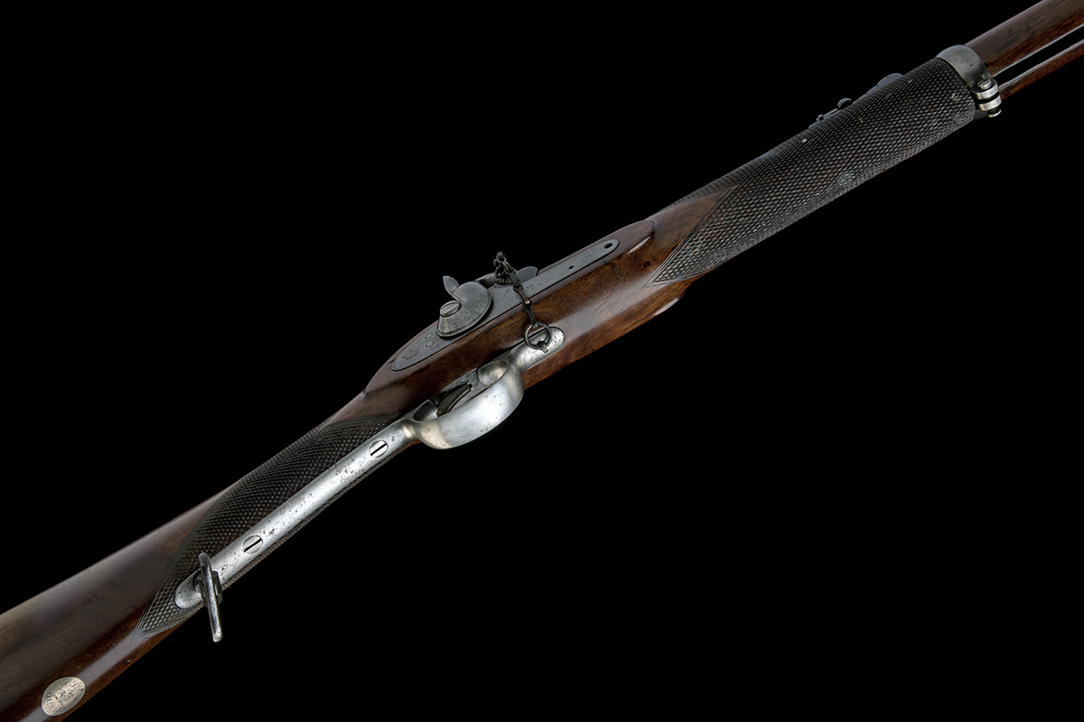 SIGNED TOWER, .577 PERCUSSION TWO-BAND VOLUNTEER RIFLE , RETAILED BY G ...